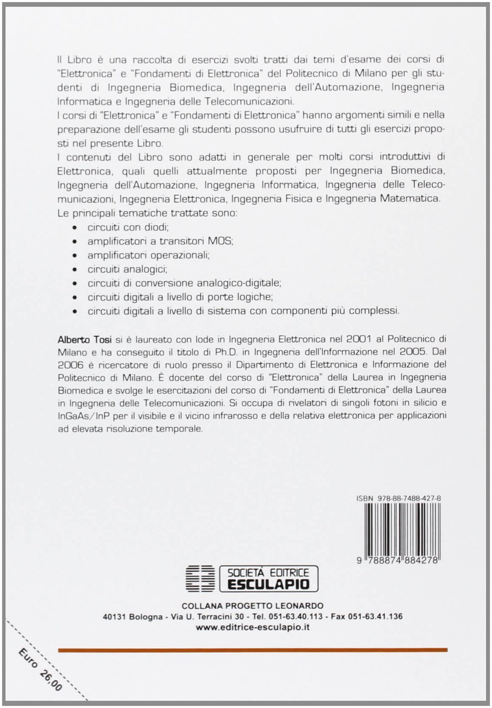 Elettronica (Esercizi svolti) - Alberto Tosi – Libreria Esculapio